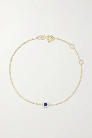 DIANE KORDAS 18-karat Gold, Lapis Lazuli, And Diamond Evil Eye Bracelet - Blue