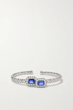 SABBADINI Titanium, Sapphire And Diamond Bangle