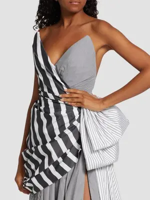Christopher John Rogers Strapless Draped Gown