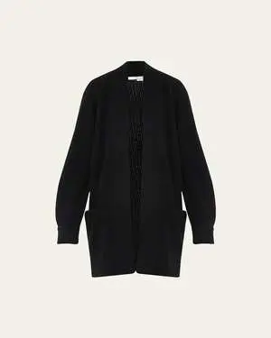 Vince Cashmere Shawl-collar Open-front Cardigan - Black