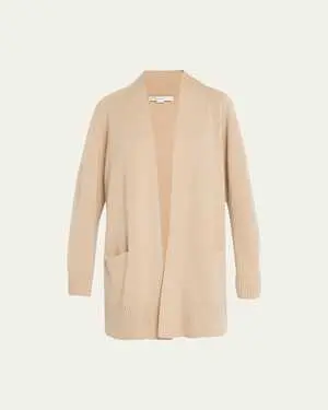 Vince Cashmere Shawl-collar Open-front Cardigan - Camel