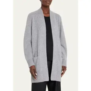Vince Cashmere Shawl-collar Open-front Cardigan - Gray