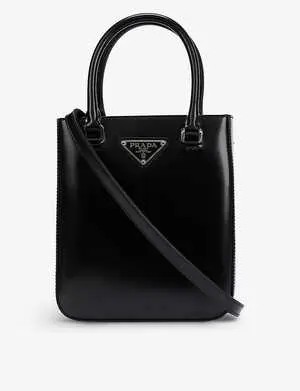Prada Logo-embellished Leather Cross-body Bag