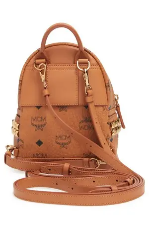 Mcm X-mini Stark Side Stud Convertible Backpack - Cognac