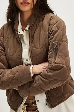 Free People Free People Aura Liner Jacket Brown Bear