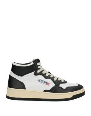 AUTRY Bright Soft Leather High-top Sneakers - Black