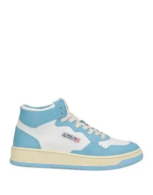 AUTRY Bright Soft Leather High-Top Sneakers Sky Blue