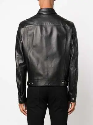 Dsquared2 Button-up Leather Shirt - Jet Black
