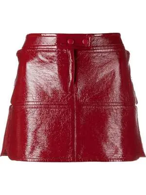 COURREGES Faux-leather Patent Miniskirt - Red