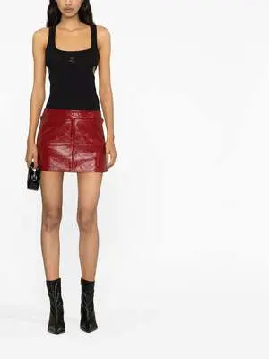 COURREGES Faux-leather Patent Miniskirt - Red