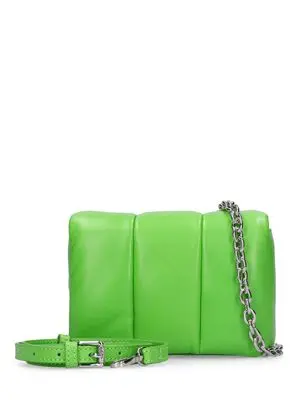 STAND STUDIO Ery Panel Quilted Leather Bag Peridot Green