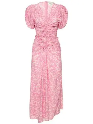 Isabel Marant Lilia Printed Stretch Silk Midi Dress
