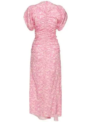 Isabel Marant Lilia Printed Stretch Silk Midi Dress