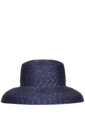 Alberta Ferretti Raffia Bucket Hat Blue