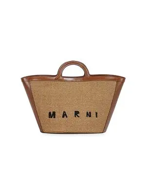 Marni Women's Large Tropicalia Woven Tote - Raw Sienna Raw Sienna