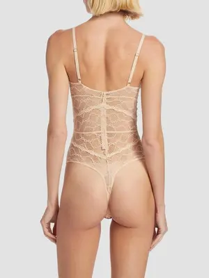 Kiki De Montparnasse Mon Cheri Sheer Lace Bodysuit - Blush