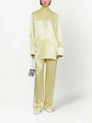 JIL SANDER Roll-neck Satin Blouse