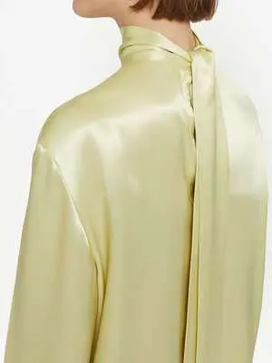 JIL SANDER Roll-neck Satin Blouse