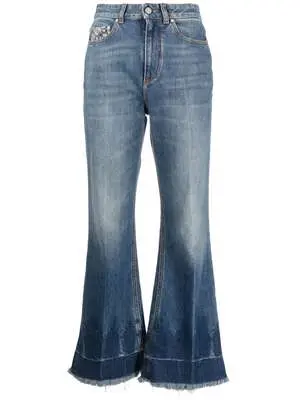 Stella McCartney Frayed-edge Cropped Jeans
