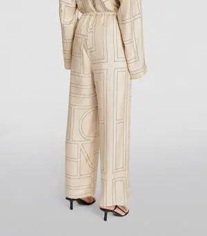 TOTEME Silk Monogram Trousers