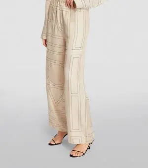 TOTEME Silk Monogram Trousers