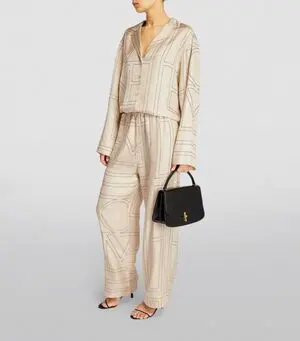 TOTEME Silk Monogram Trousers