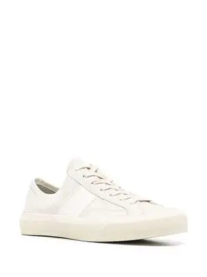 TOM FORD Logo-patch Lace-up Sneakers - Neutrals