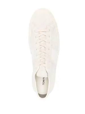TOM FORD Logo-patch Lace-up Sneakers - Neutrals