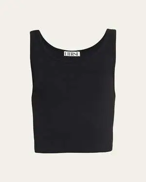 Eterne Terne Cropped Tank Top - Black
