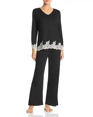 Natori Luxe Shangri-la Pajama Set - Black