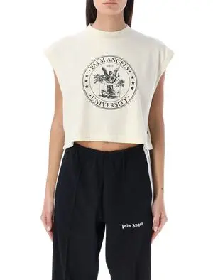 Palm Angels College Muscle T-shirt Bianco