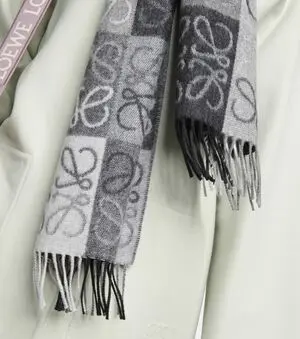 Loewe Anagram Wool And Cashmere Scarf