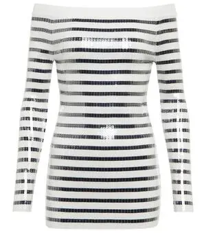 Jean Paul Gaultier Sequined Striped Sweater Minidress - Multicoloured