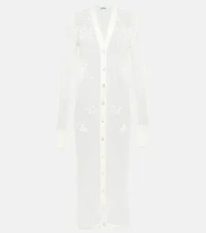 JEAN PAUL GAULTIER Sequined Net Midi Dress - White