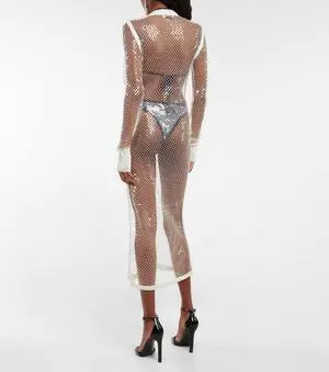 JEAN PAUL GAULTIER Sequined Net Midi Dress
