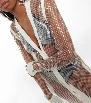 JEAN PAUL GAULTIER Sequined Net Midi Dress