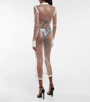 Jean Paul Gaultier Sequined Net Midi Dress