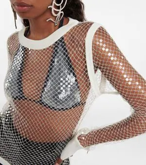 Jean Paul Gaultier Sequined Net Top