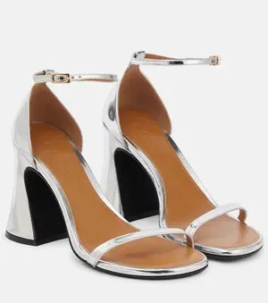 Marni Patent Leather High Heel Sandals - Silver
