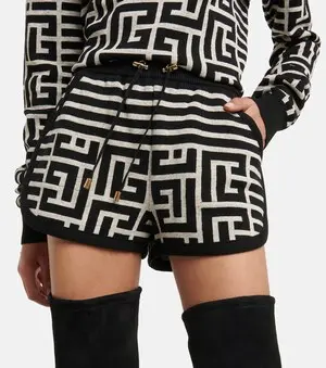 Balmain Monogram Wool-blend Shorts