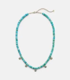 SYDNEY EVAN 14kt Gold Diamond Daisy Beaded Necklace