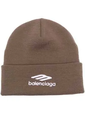 Balenciaga 3b Sports Icon Beanie In Brown - 30% Off | Editorialist