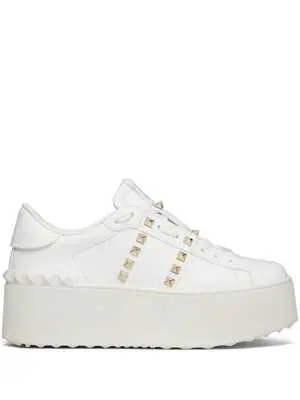 Valentino Garavani Rockstud Untitled Flatform Sneakers - White
