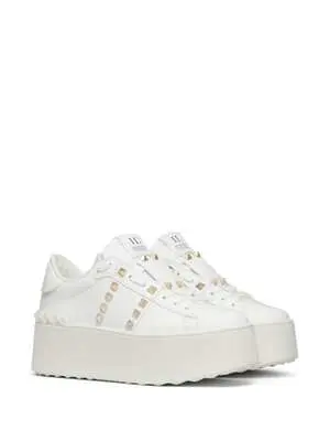 Valentino Garavani Rockstud Untitled Flatform Sneakers - White