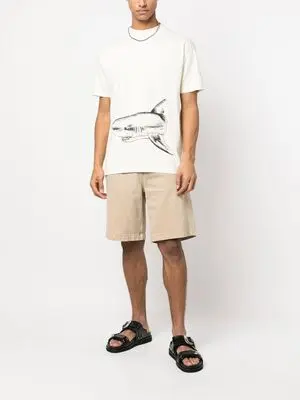 Palm Angels Broken Shark-print T-shirt - Neutrals