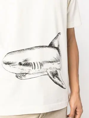 Palm Angels Broken Shark-print T-shirt - Neutrals