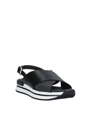 Hogan Leather Slingback Flatform Sandals