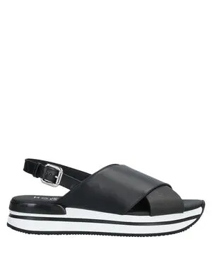Hogan Leather Slingback Flatform Sandals