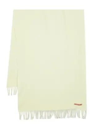 Acne Studios Logo-patch Fringed Scarf - Green