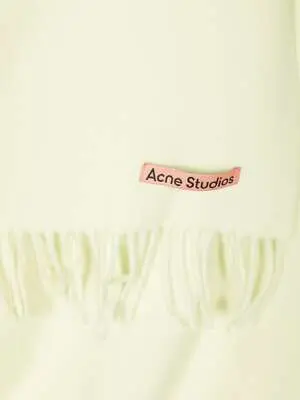Acne Studios Logo-patch Fringed Scarf - Green